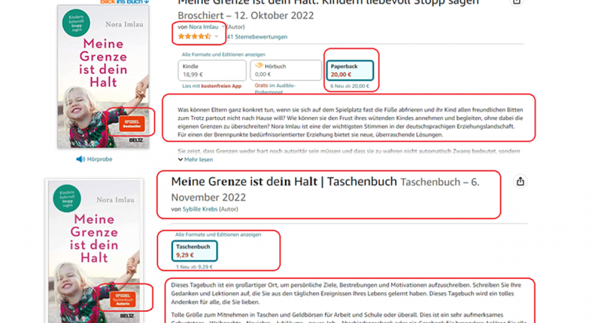 Fake-Bücher bei Amazon