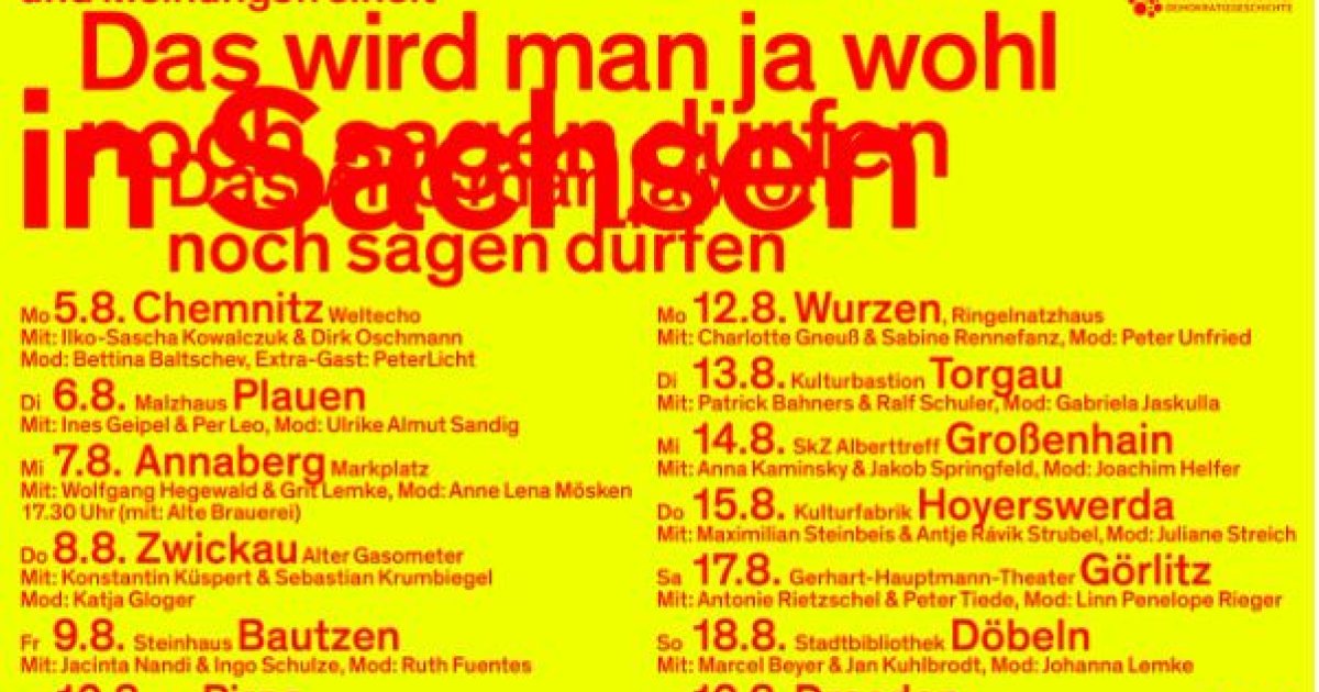 Gesprächsreihe "Das wird man ja wohl noch sagen dürfen"